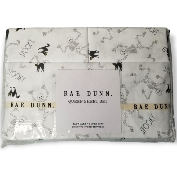Rae Dunn | Bedding | Rae Dunn Halloween Spooky Dancing Skeleton Black ...